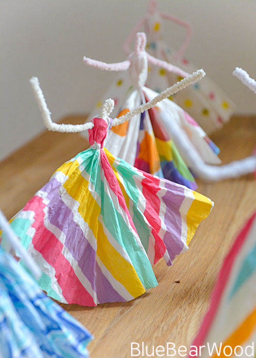 Paper Napkin Dancing Princesses Pipe Cleaner Craft